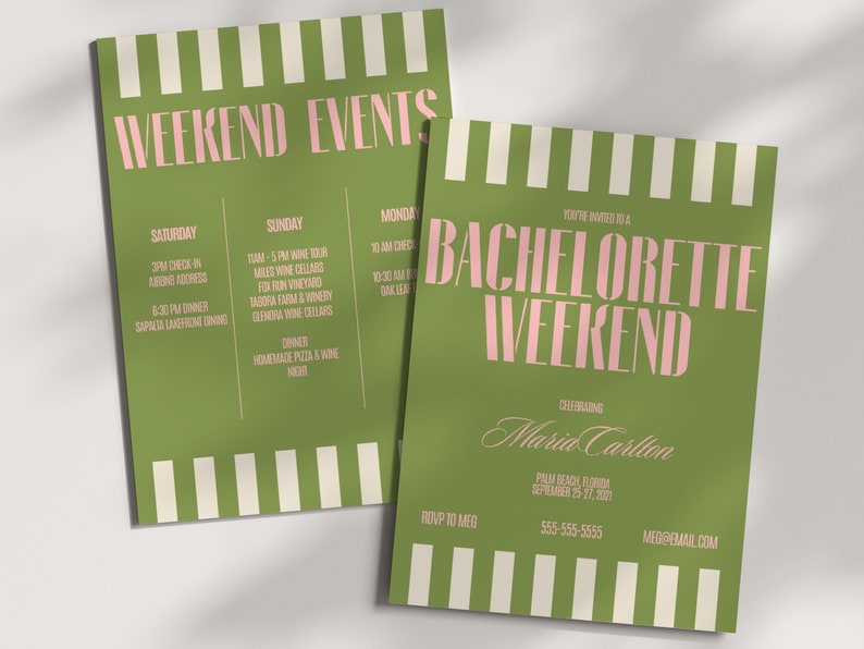 Palm Beach Bachelorette Invitation Template: Retro Beach Club (digital ...