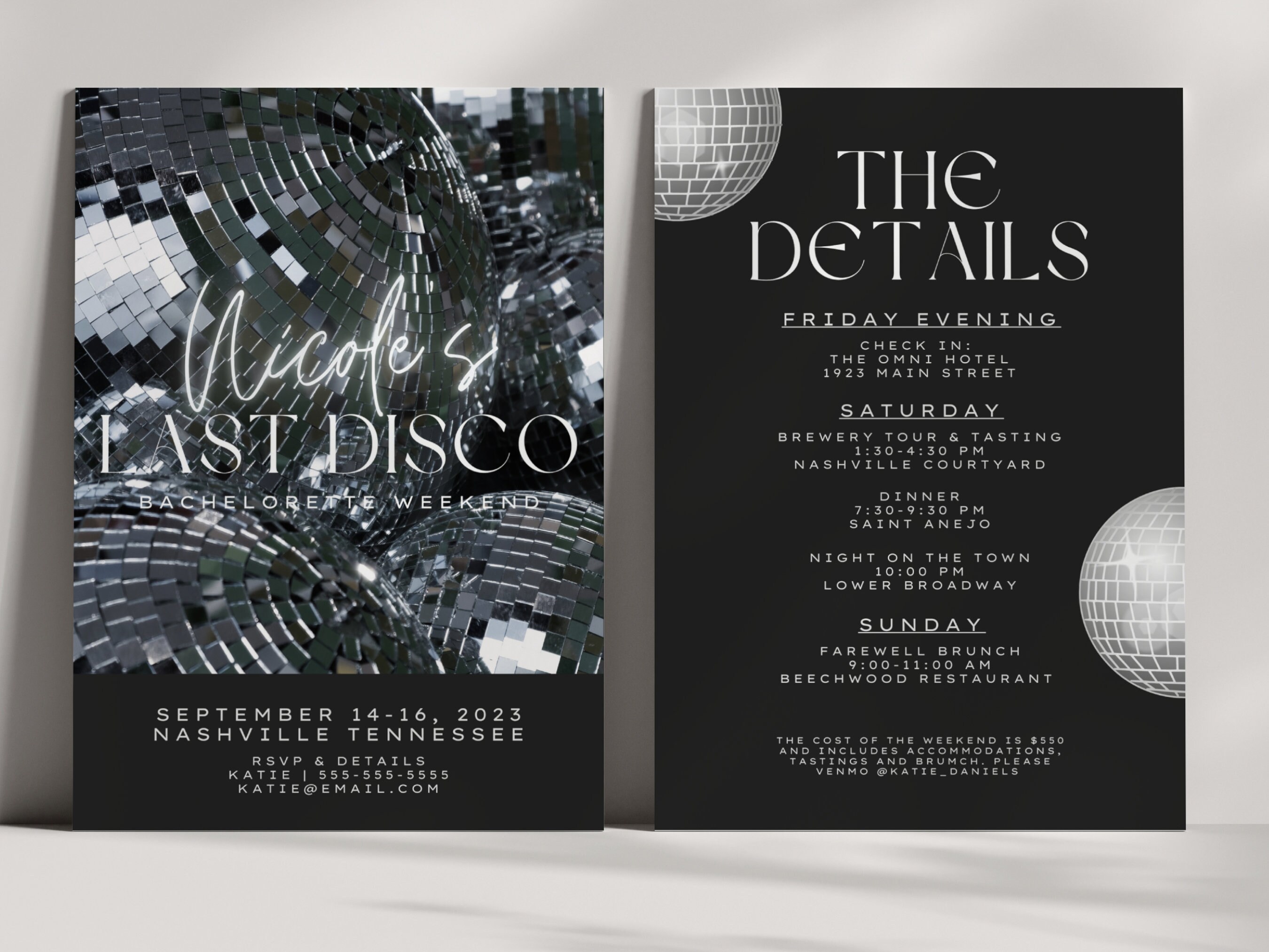 Last Disco Bachelorette Party Invitation Disco Bachelorette - Etsy