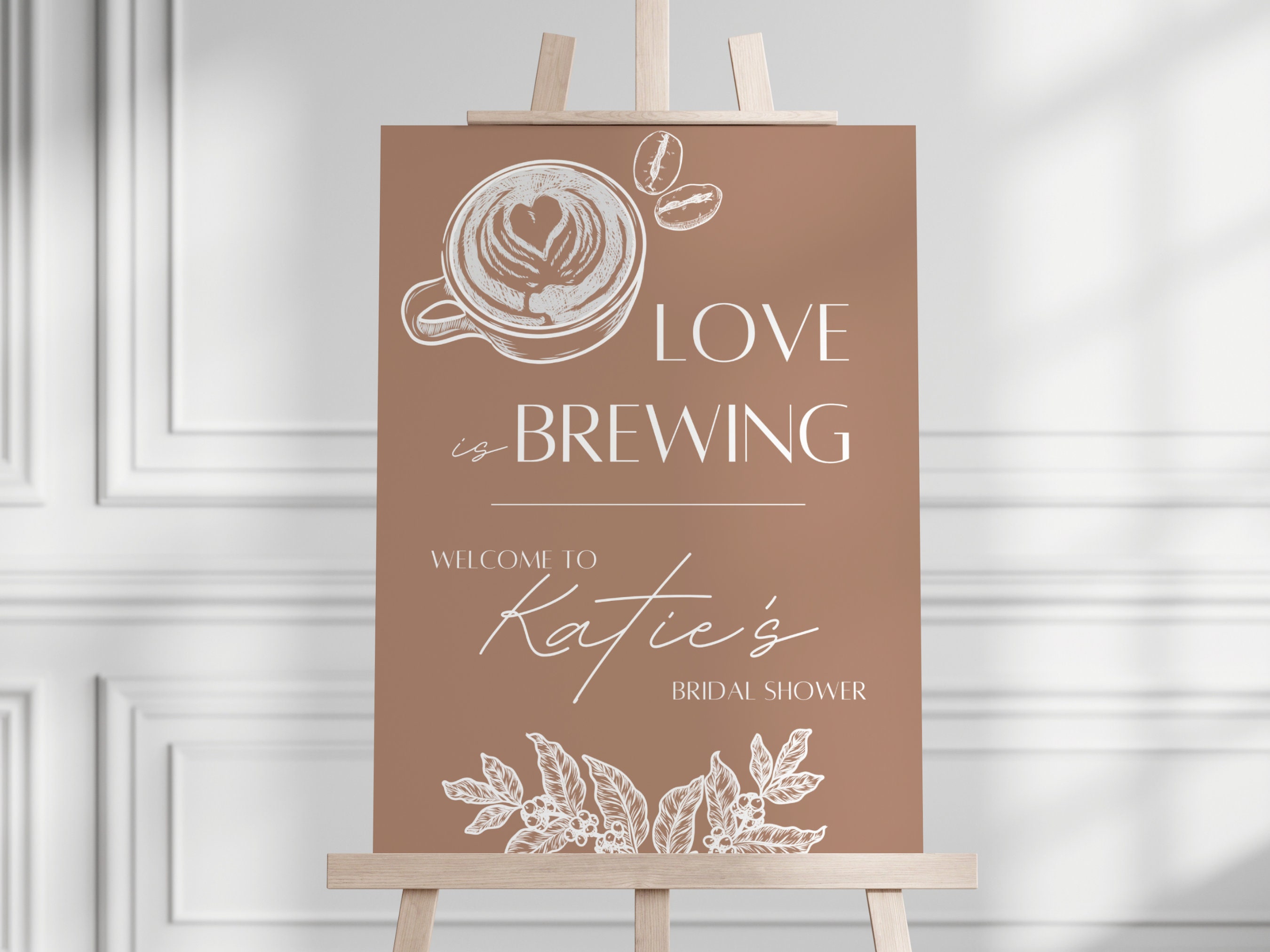 Love is Brewing Bridal Shower Welcome Sign Template (digital Download ...