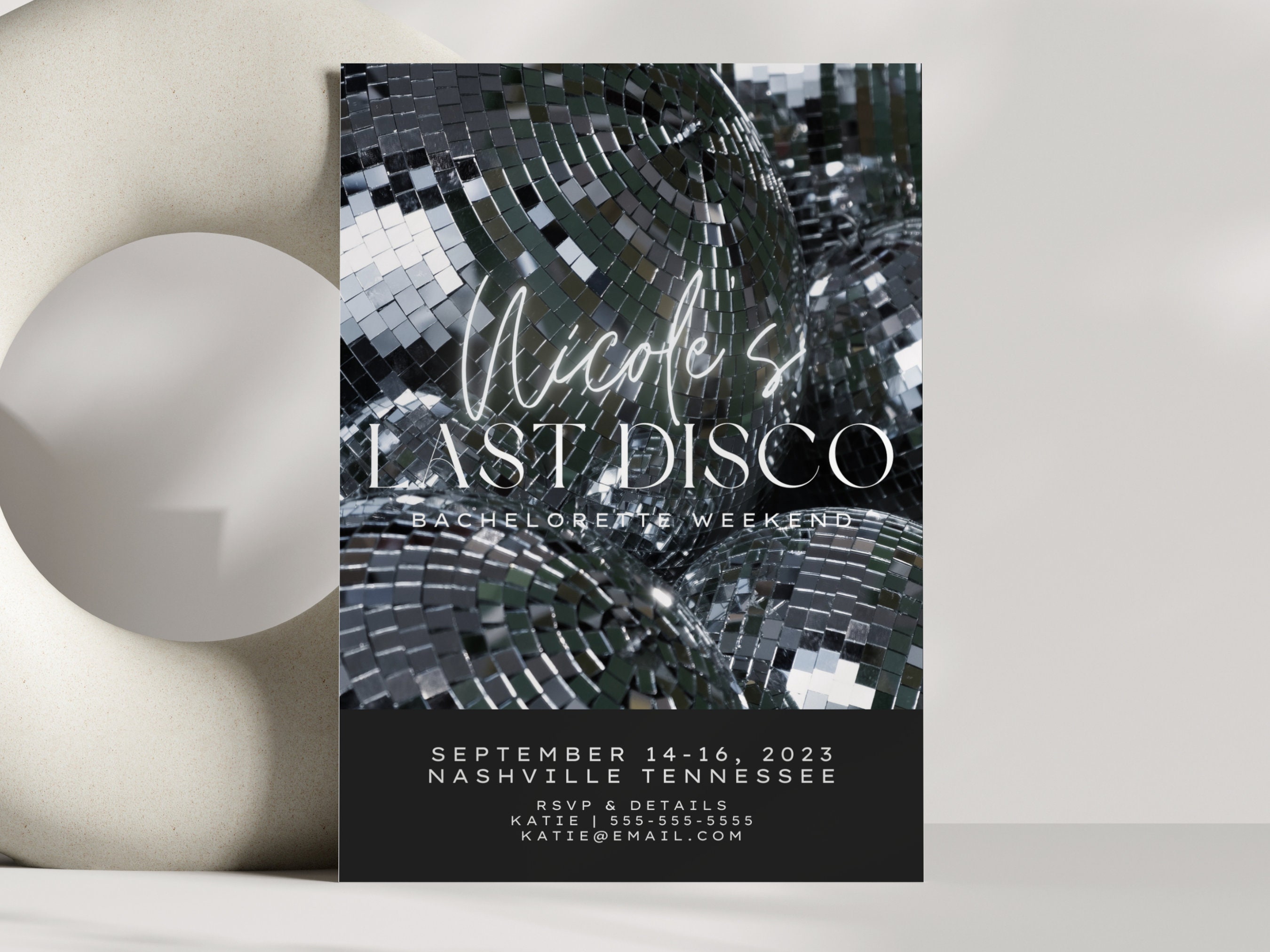 Last Disco Bachelorette Party Invitation Disco Bachelorette - Etsy