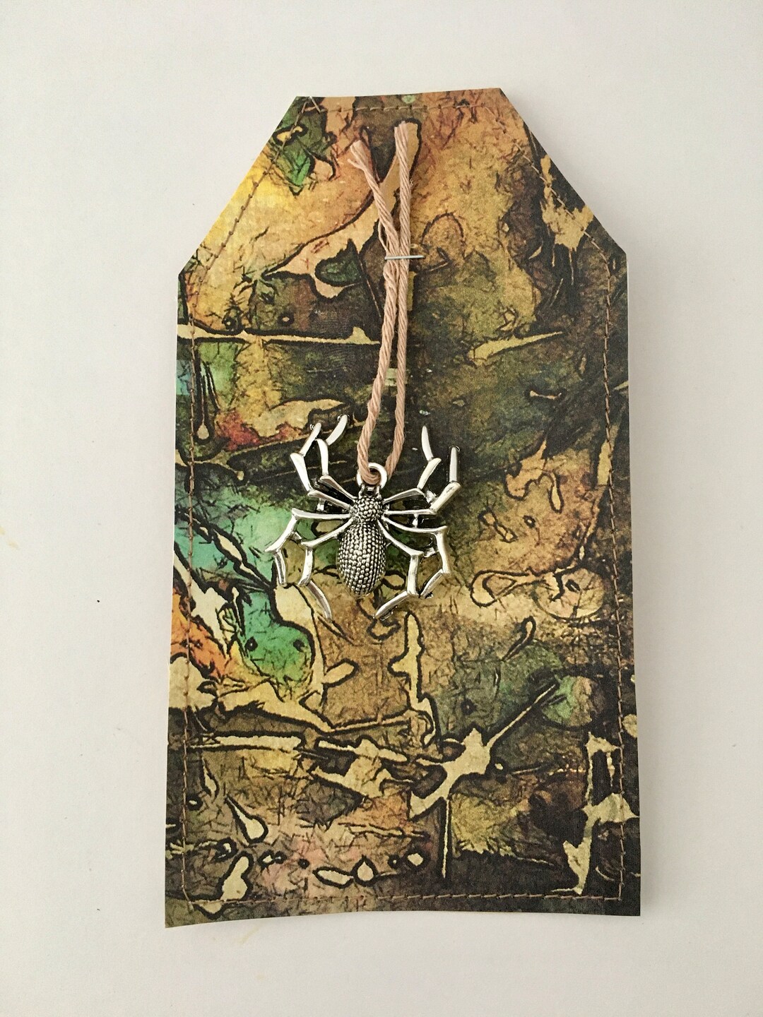 One Large Antique Silver Toned Spider Charm, Halloween Embellishment ...