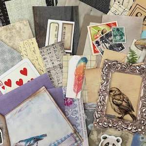 Scrappy Paper Snippets Pack: Junk Journal Ephemera, Collage Supplies ...