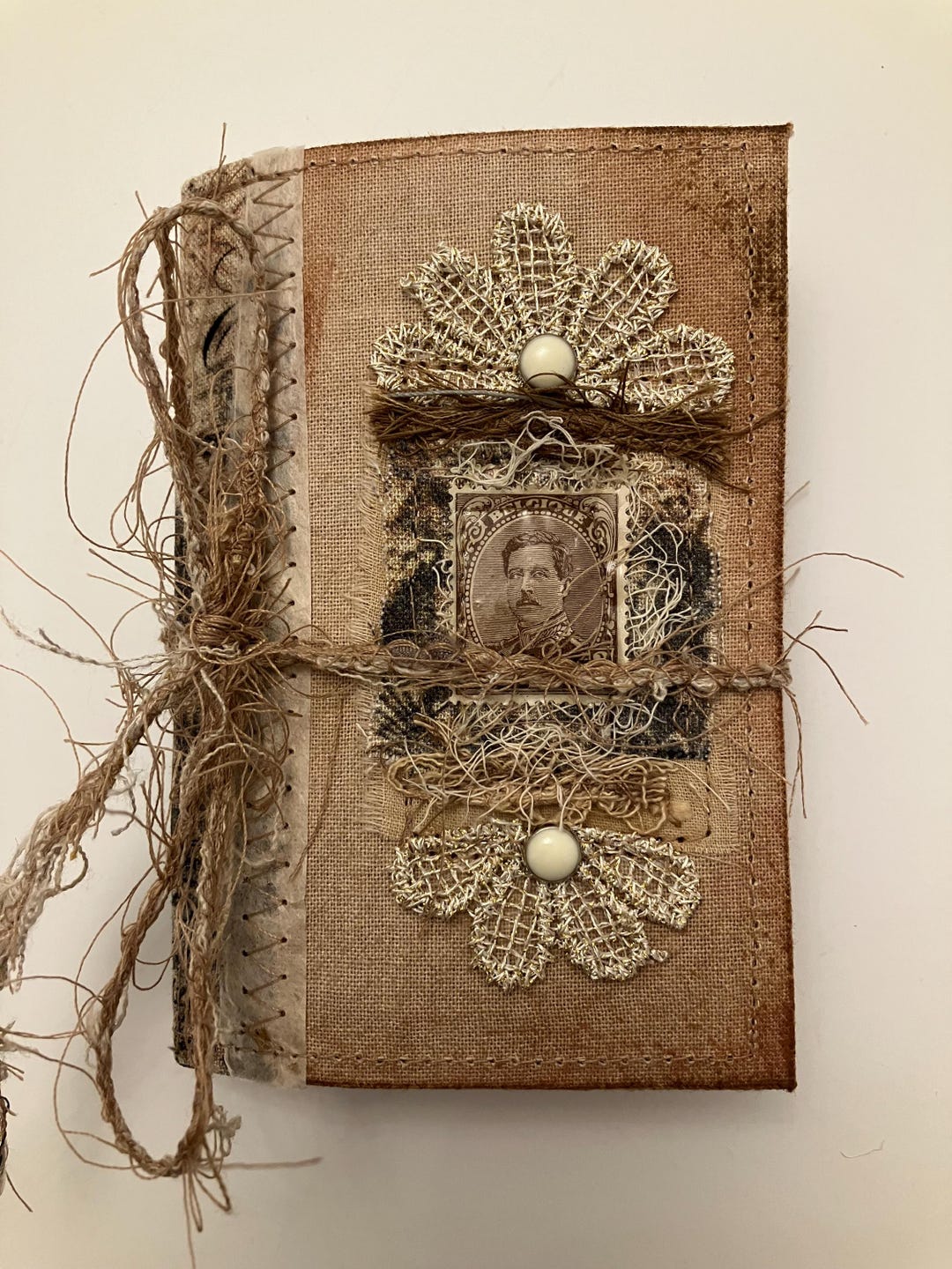 Vintage Styled Handmade Miniature Journal, Pocketbook, Blank Mini ...