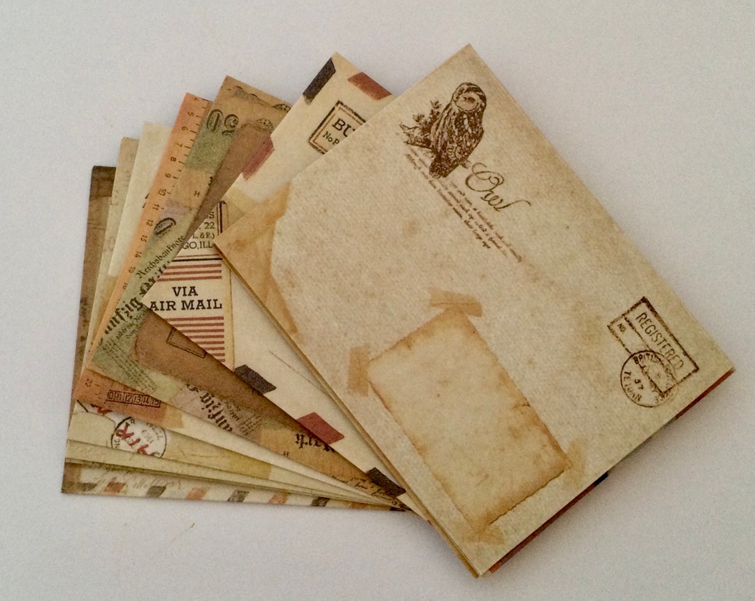 Junk Journal Envelopes, Journal Ephemera, Mini Retro Envelopes, Pockets ...