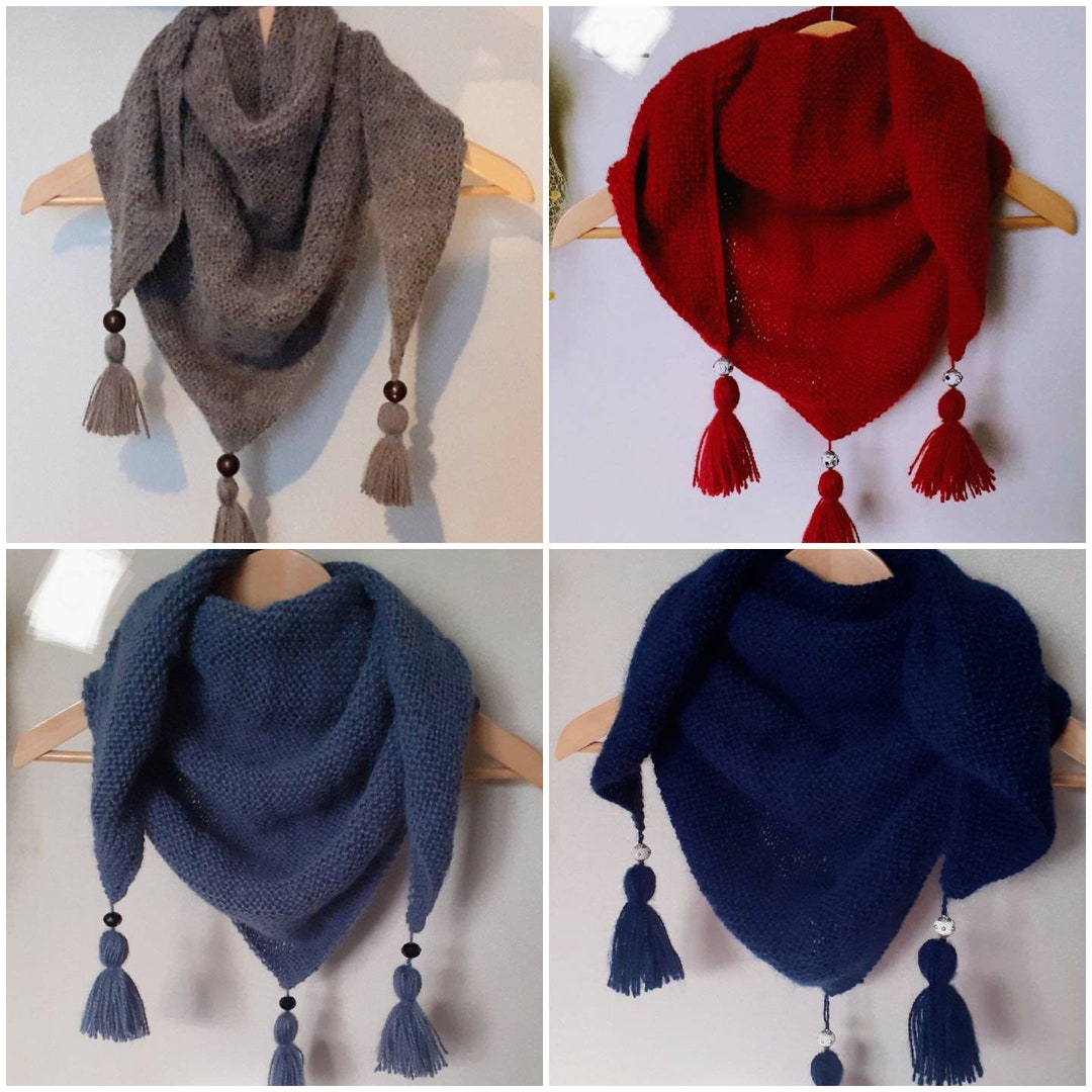 Bufandas, chales, fulares y estolas tejidos a mano. - Etsy España