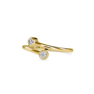 10k/14k Gold Two Diamond Cuff Ring, Double Diamond Open Ring ...