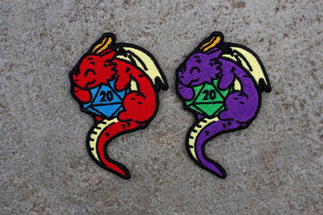 D20 Dragon Patch - Multiple Colours Available! - Etsy