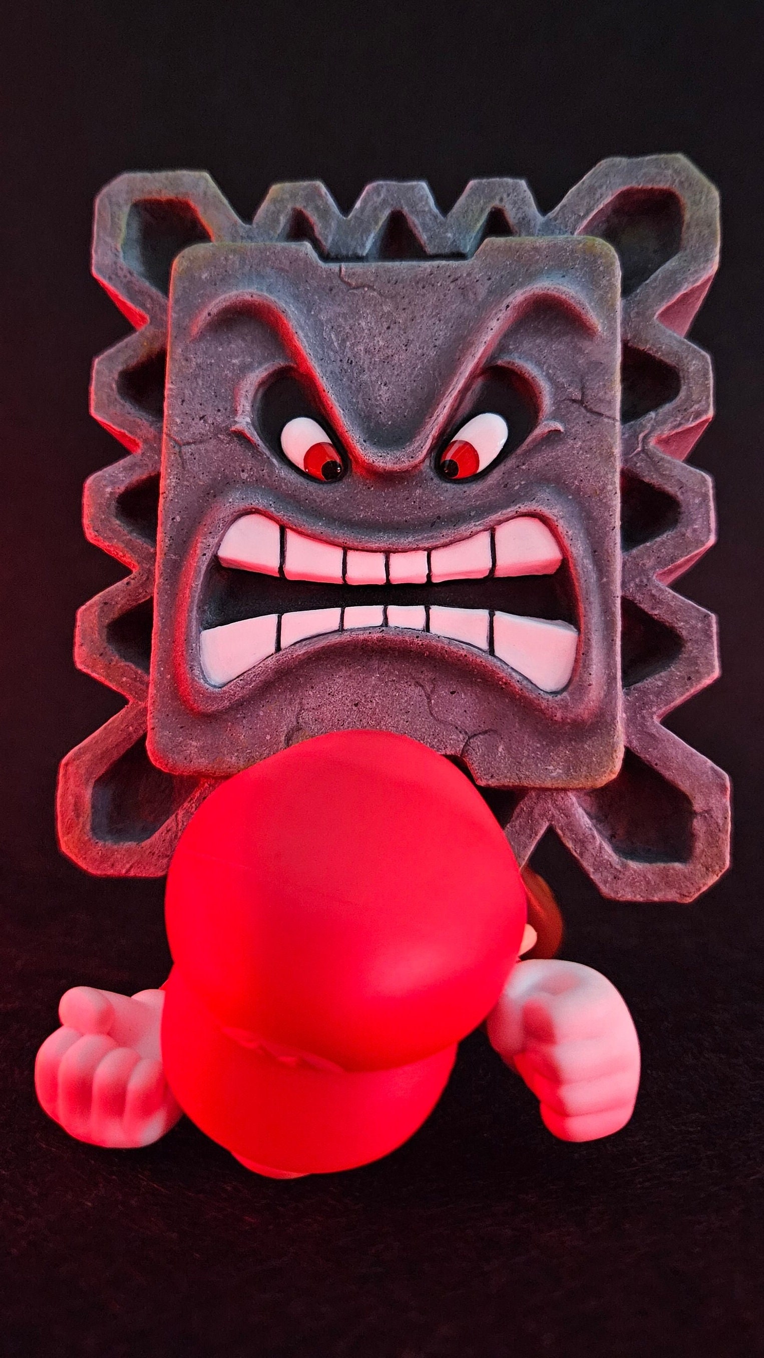 Thwomp Figure From the Super Mario Saga - Etsy