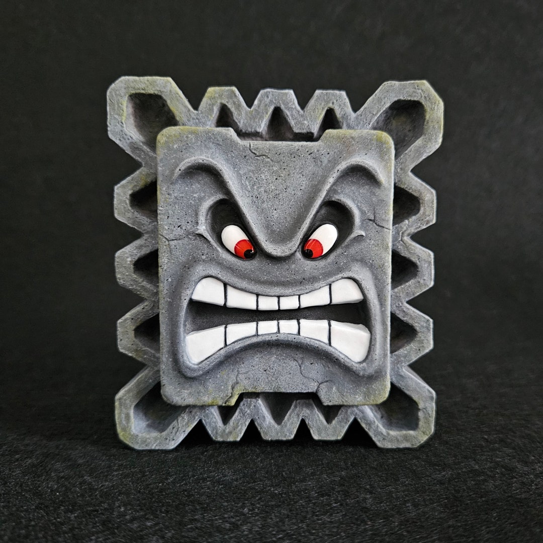 Thwomp Figure From the Super Mario Saga - Etsy