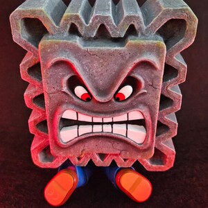 Thwomp Figure From the Super Mario Saga - Etsy