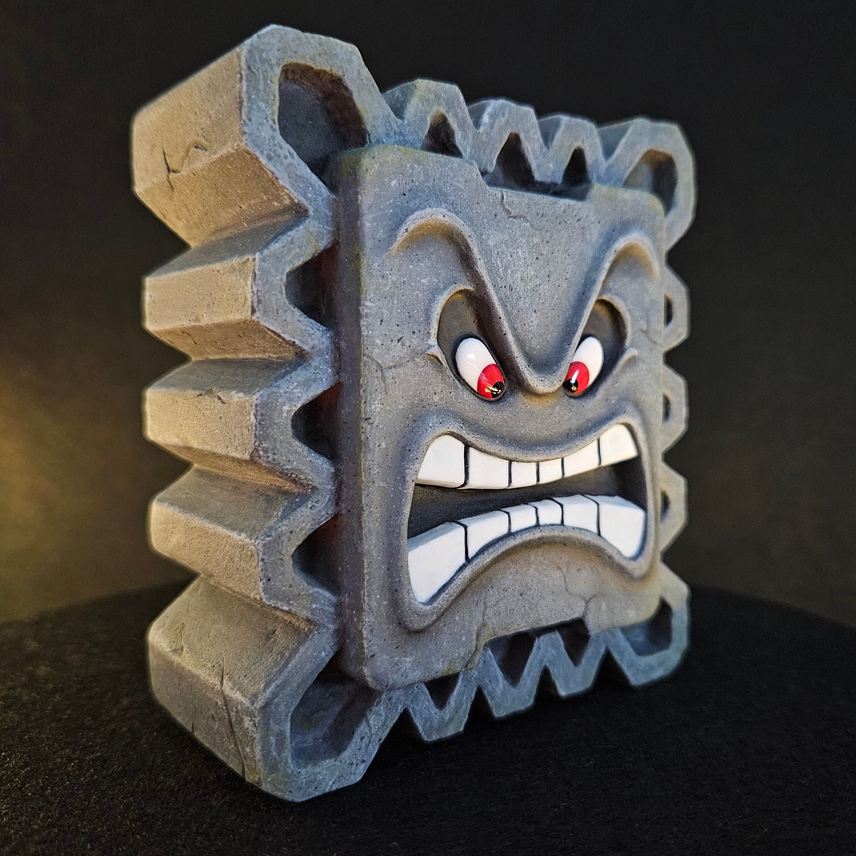 Thwomp Figure From the Super Mario Saga - Etsy