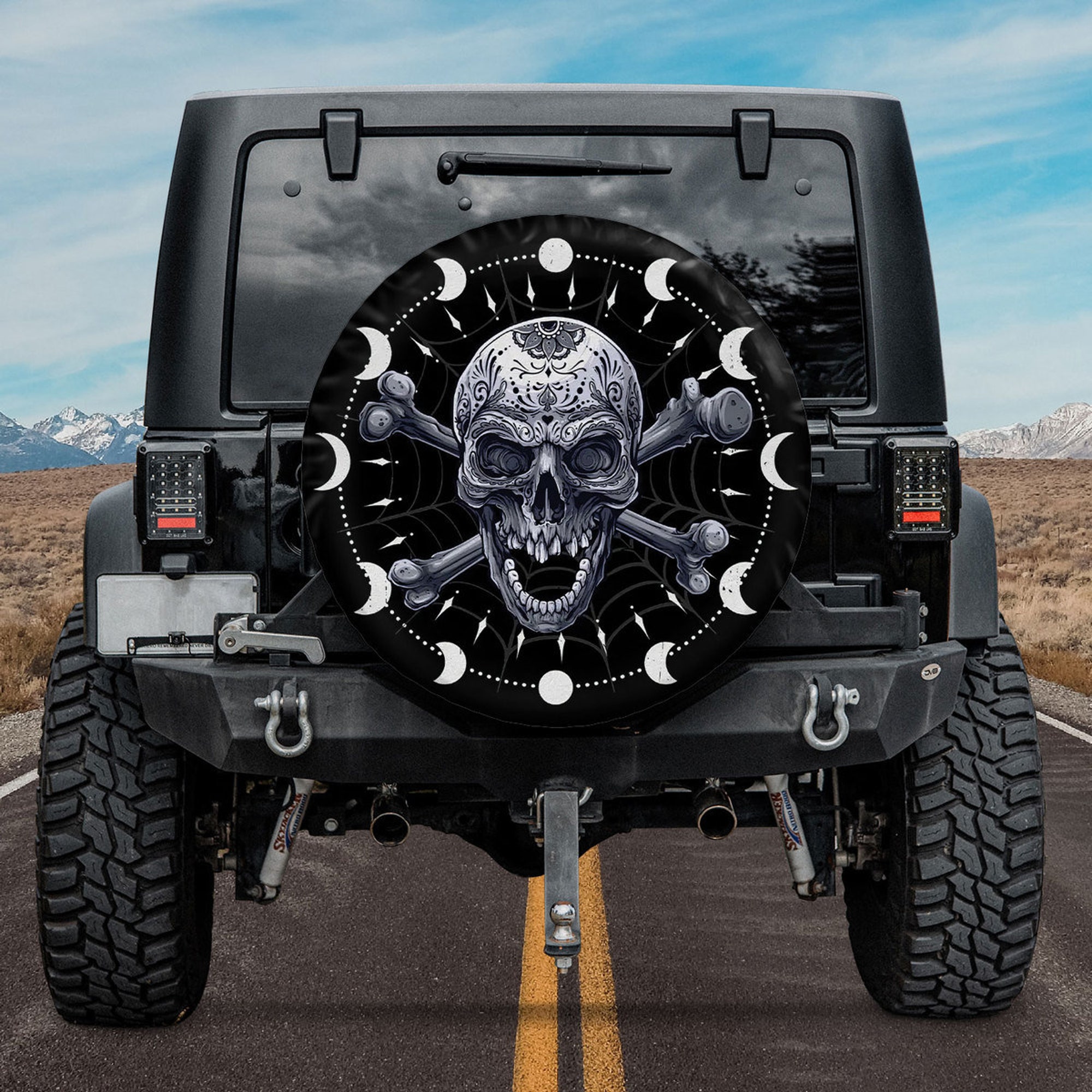 Skull Moon Phases Pastel Goth Gothic Occult Wicca Camper Truck