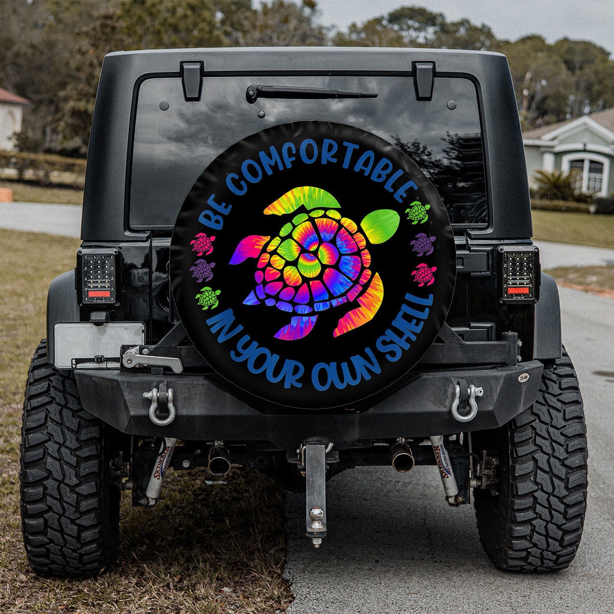 Tie Dye Turtle - Be Comfortable In Your Own Shell Spare Tire Cover sold ...