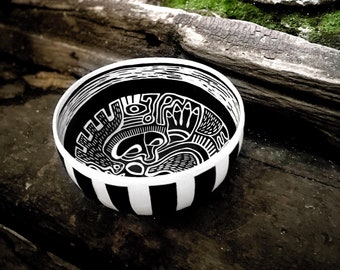 Uniquely Designed Handmade Sgraffito Large Ceramic Bowl | Etsy