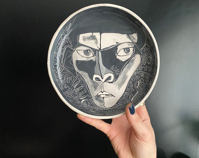 Uniquely Designed Handmade Sgraffito Large Ceramic Bowl Ceramic Bowl ...