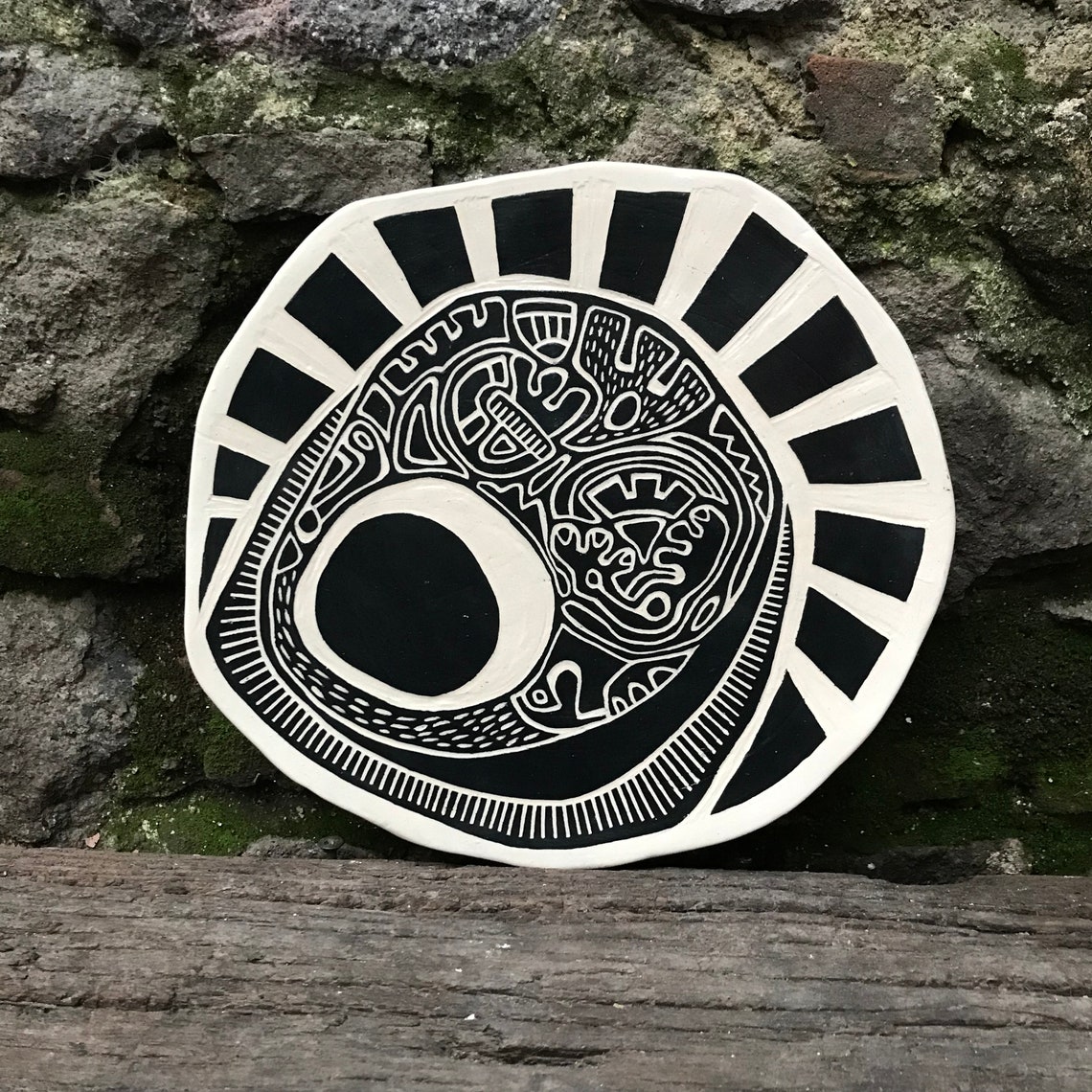 Uniquely Designed Handmade Sgraffito Ceramic Plate Dinner Breakfast ...