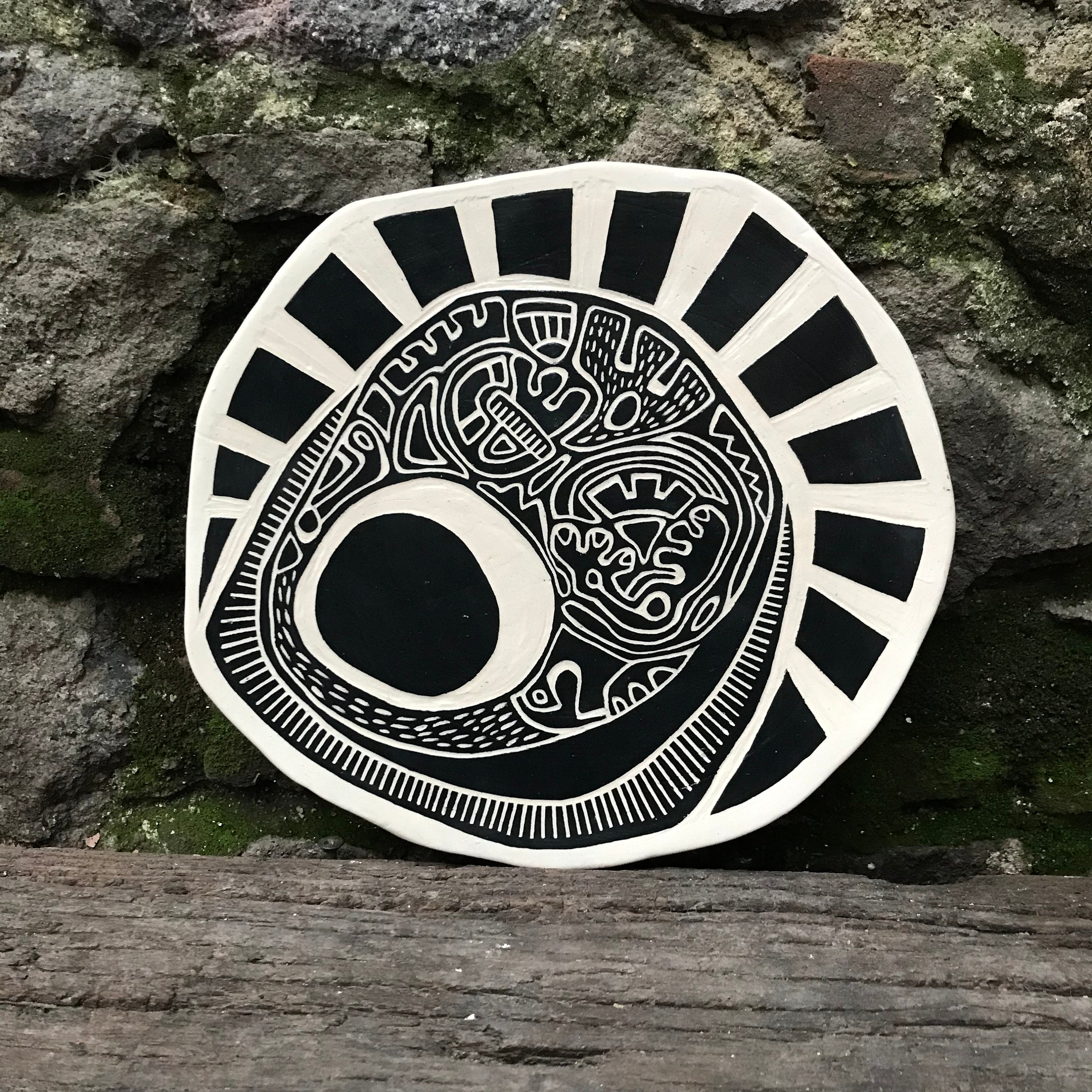 Uniquely Designed Handmade Sgraffito Ceramic Plate Dinner Breakfast ...