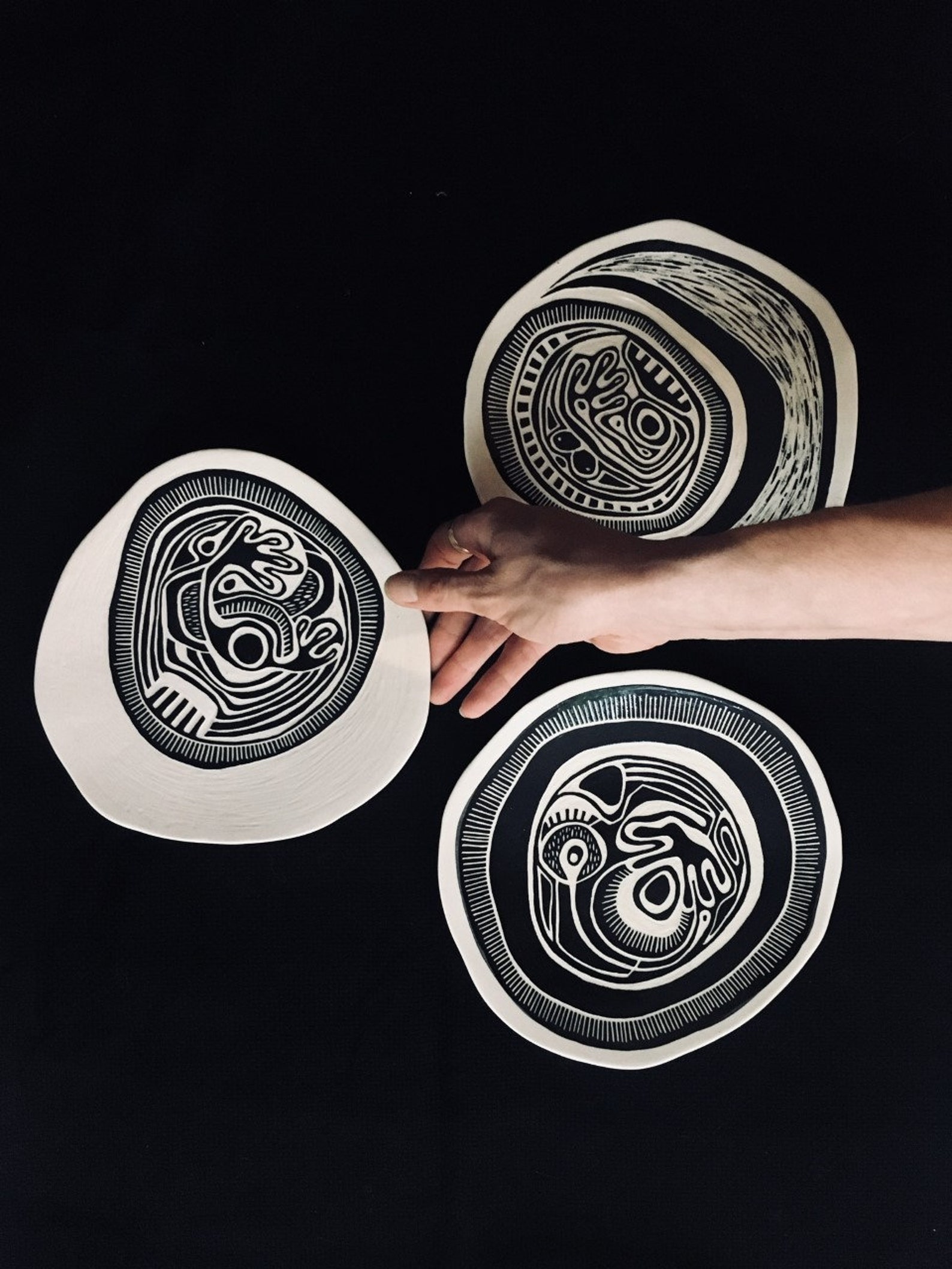Uniquely Designed Handmade Sgraffito Ceramic Plate Dinner - Etsy