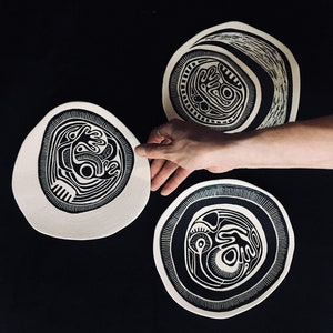 Uniquely Designed Handmade Sgraffito Ceramic Plate Dinner - Etsy