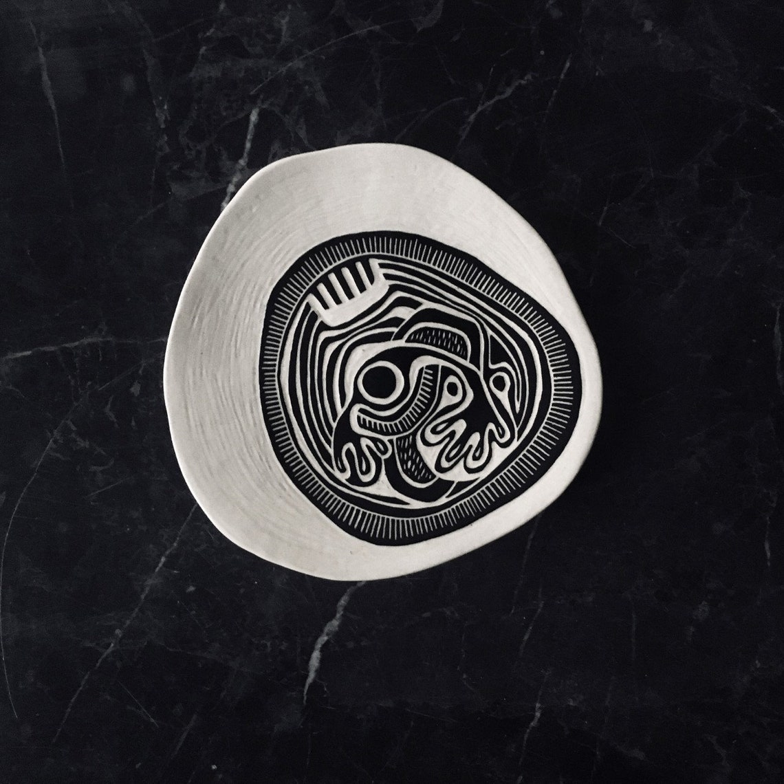 Uniquely Designed Handmade Sgraffito Ceramic Plate Dinner - Etsy