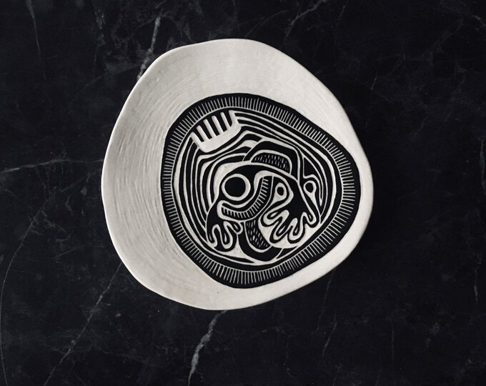 Uniquely Designed Handmade Sgraffito Ceramic Plate Dinner - Etsy