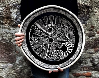 Uniquely Designed Handmade Sgraffito Ceramic Plate Dinner - Etsy