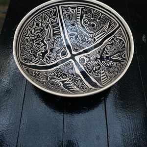 Uniquely Designed Handmade Sgraffito Large Ceramic Bowl Ceramic Bowl ...