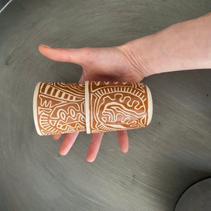 Uniquely Designed Handmade Coloured Sgraffito Ceramic Mug Set Ceramic ...