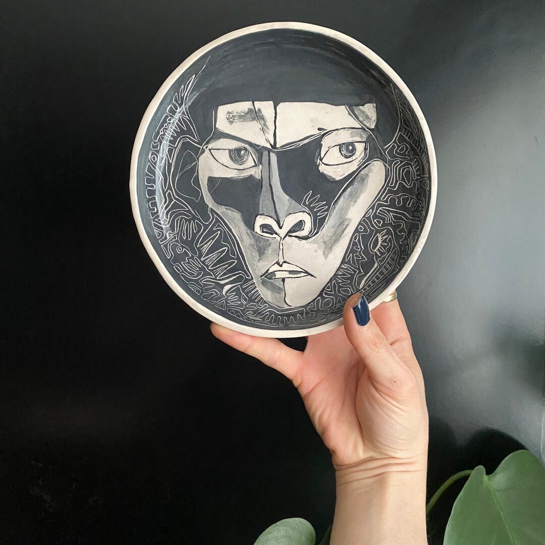 Uniquely Designed Handmade Coloured Sgraffito Ceramic Plate - Platter ...