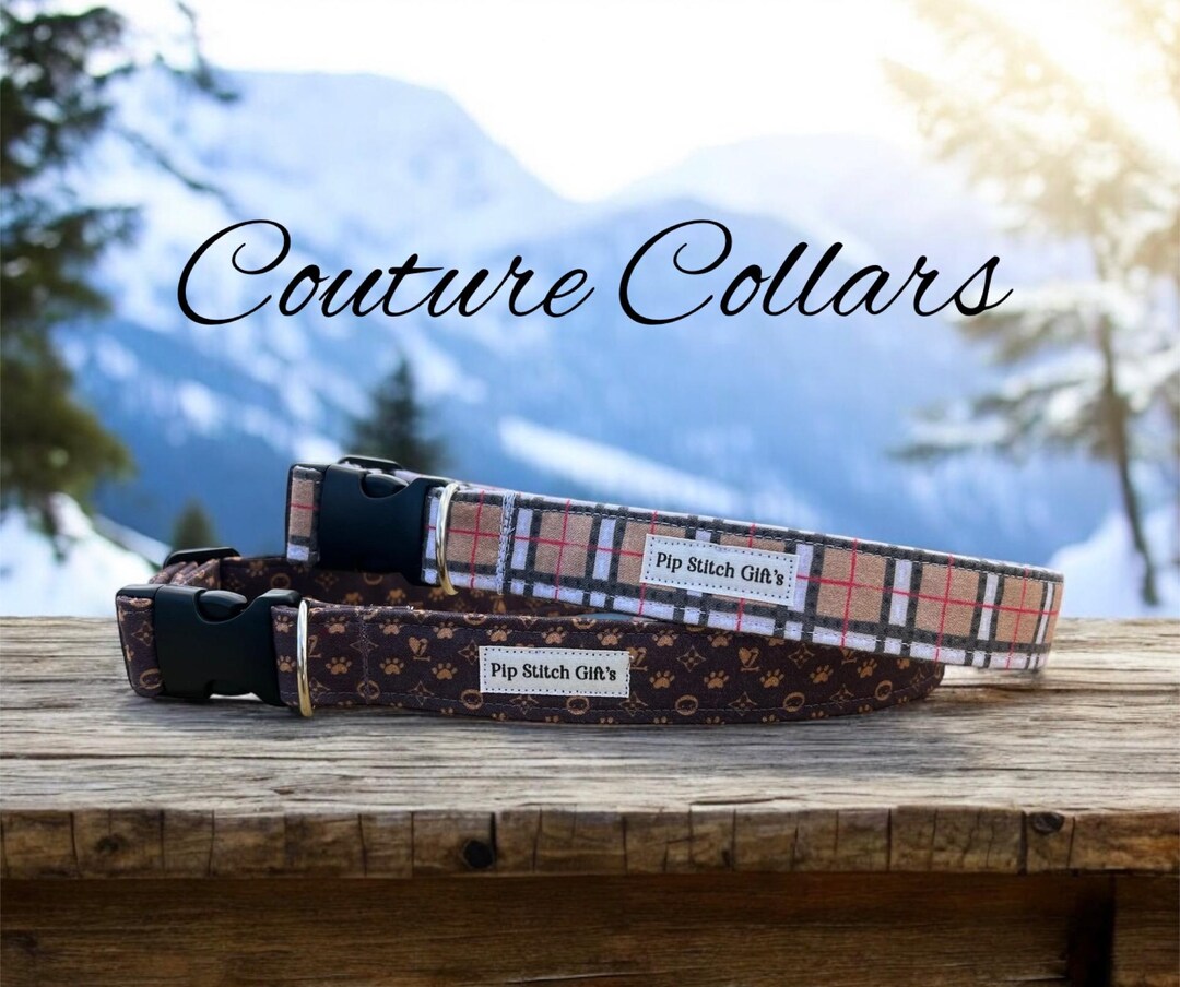 Couture Dog Collar | Designe Dog Collar | Plaid Dog Collar | Handmade ...