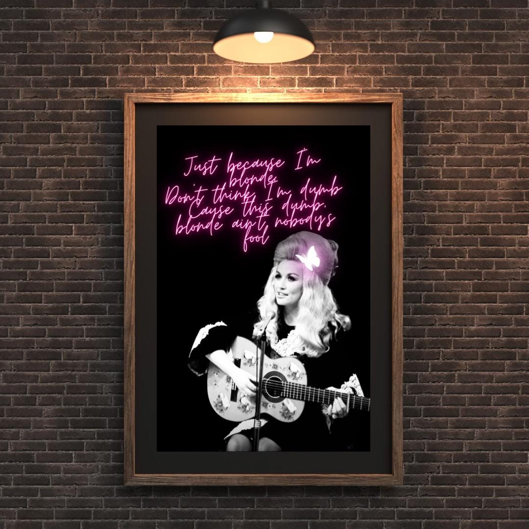 Dolly Parton Song Print | Dolly Parton Digital Download Wall Art ...