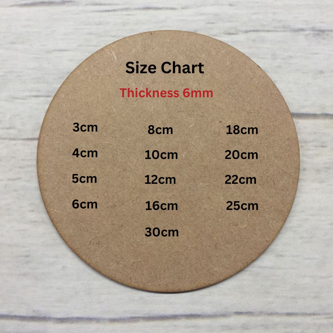 10 Pieces 6mm Thick Wooden Mdf Circles, Laser Cut Craft Shapes, 3cm to ...