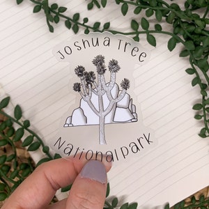 Joshua Tree Sticker, National Park Label, Vinyl Sticker, Clear Decal ...