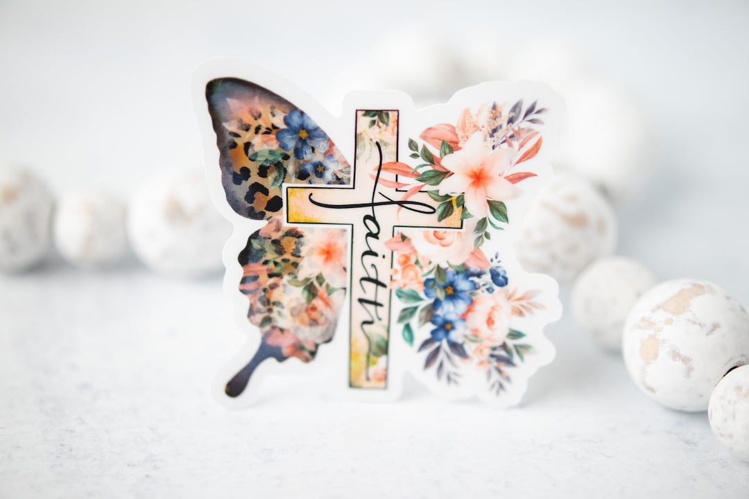 Christian Car Decal, Butterfly Stickers, Cross Sticker, Faith Sticker ...