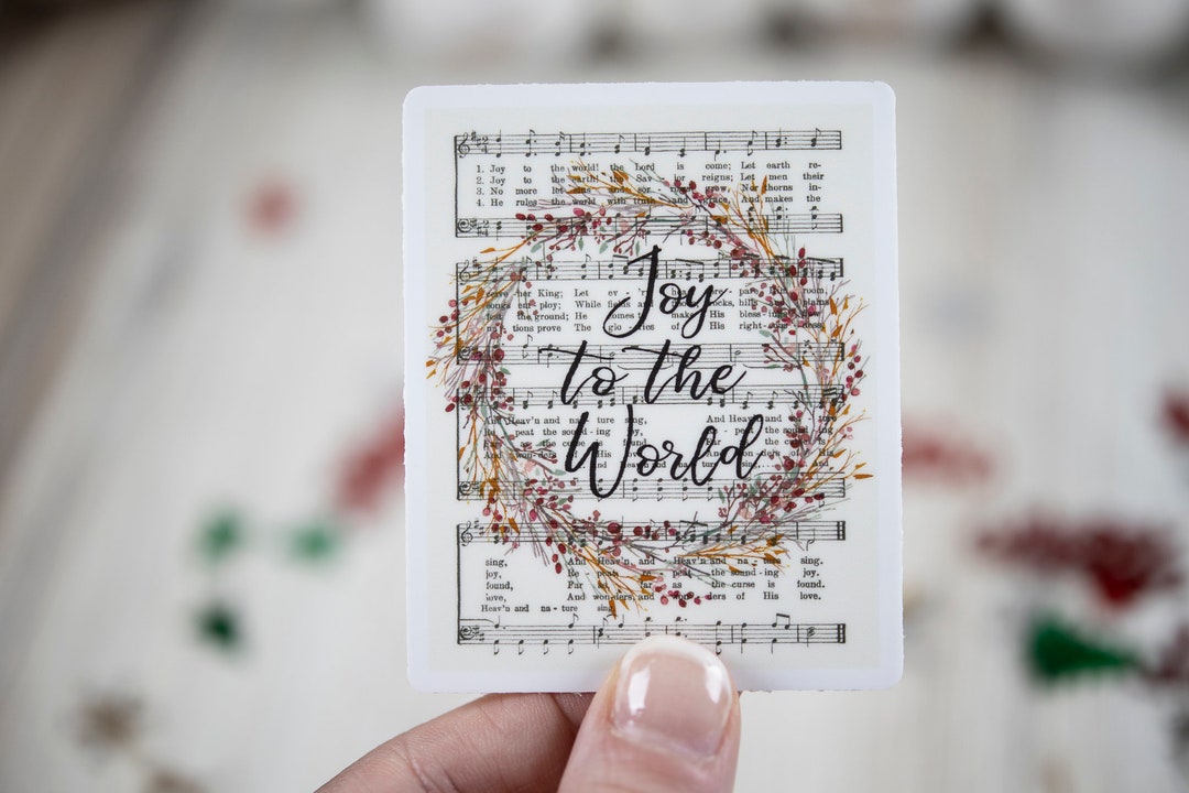 Christmas Carol Sticker, Joy to the World, Positive Sticker, Holiday ...