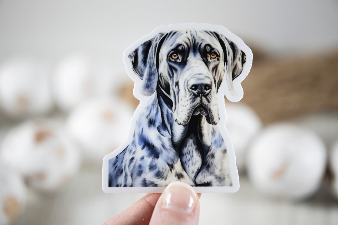 Great Dane Decal, Animal Lover Sticker, Dog Sticker, Nature Label ...