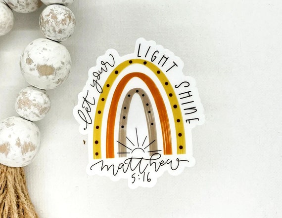 Let Your Light Shine Sticker Rainbow Decal Bible Label - Etsy