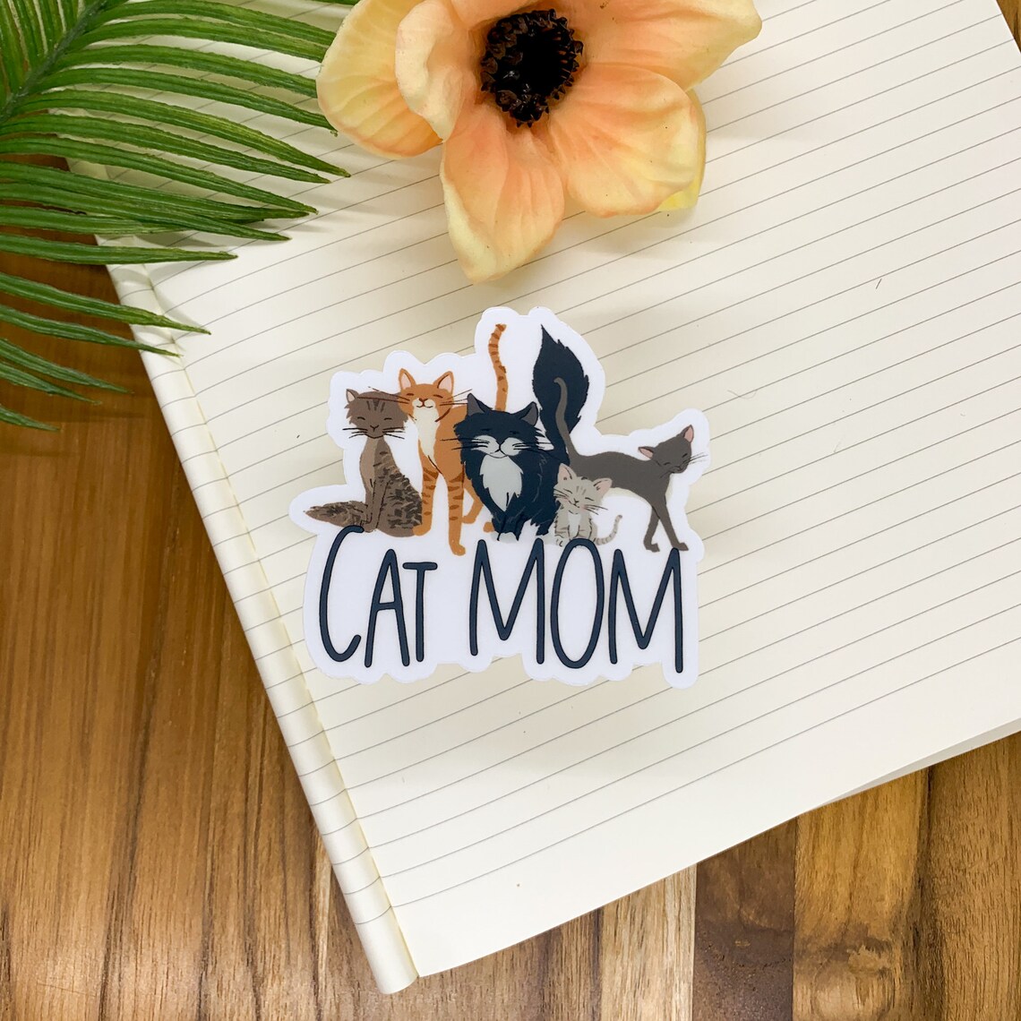 Cat Mom Sticker Clear Cats Label Animal Lover Decal Die Cut - Etsy