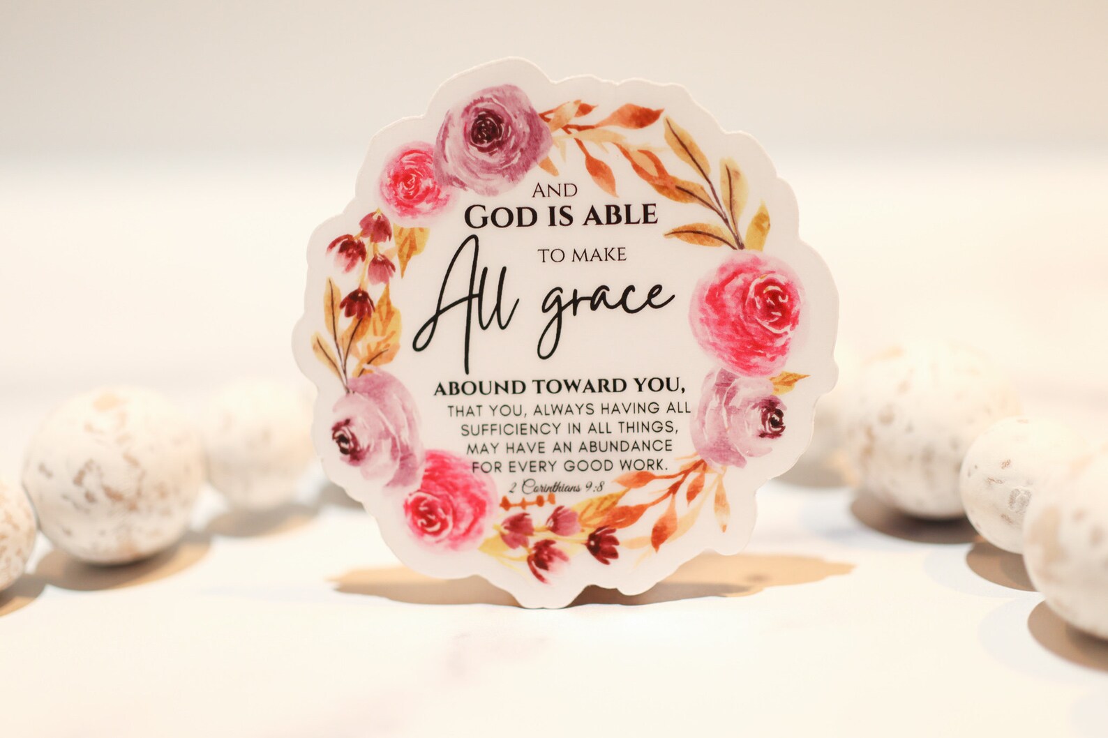 Grace Sticker, Floral Decal, Car Decal, Flower Sticker, Bright Decal ...