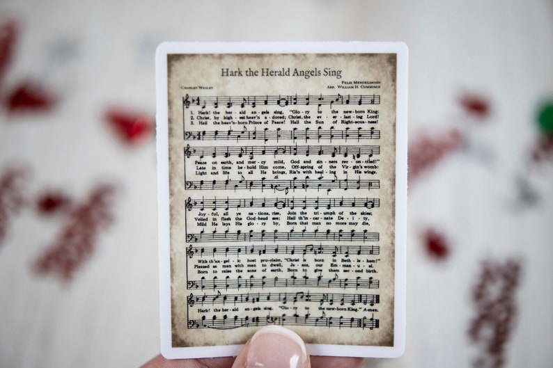 Hark the Herald Angels Sing Sticker, Religious Sticker, Christmas ...