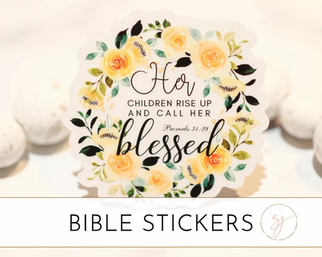 Waterproof Bible Verse Sticker: Floral Christian Decal - Etsy