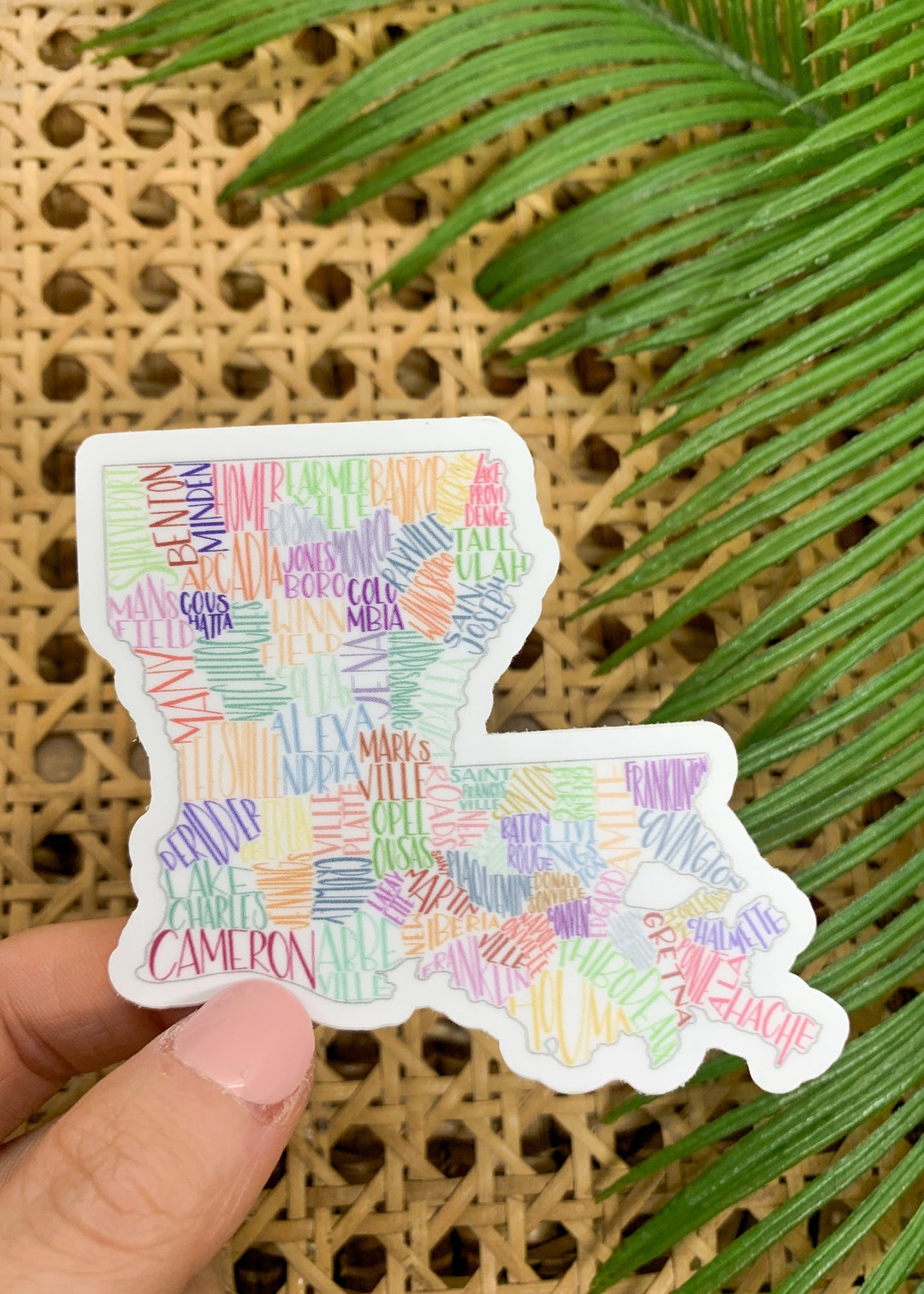 Louisiana Car Decal for Women, Die Cut Sticker, Girly Label, Travel ...