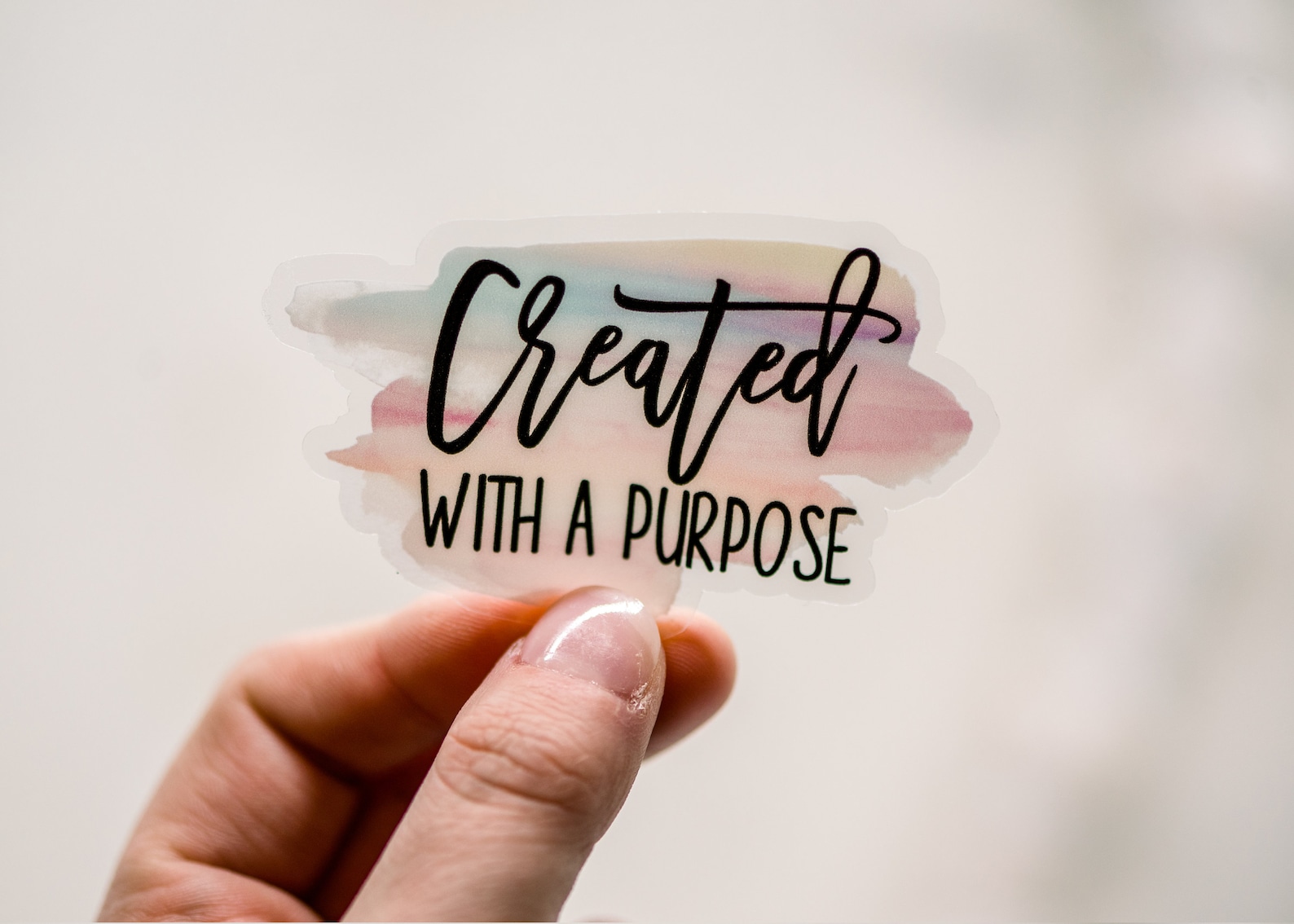 Created With A Purpose Sticker Christian Decal Clear Vinyl - Etsy