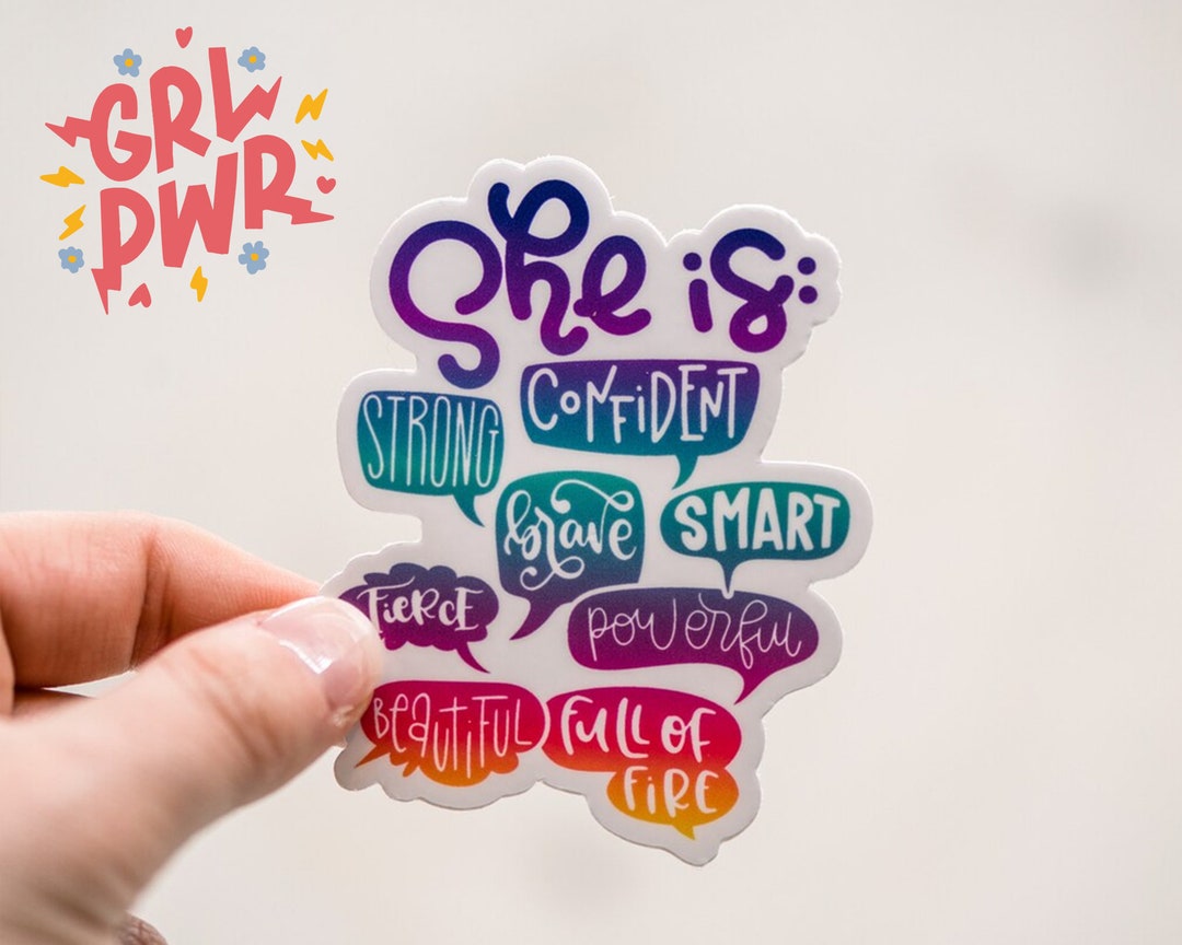 She is Confident Sticker, Car Decals for Women, Girl Power Sticker ...