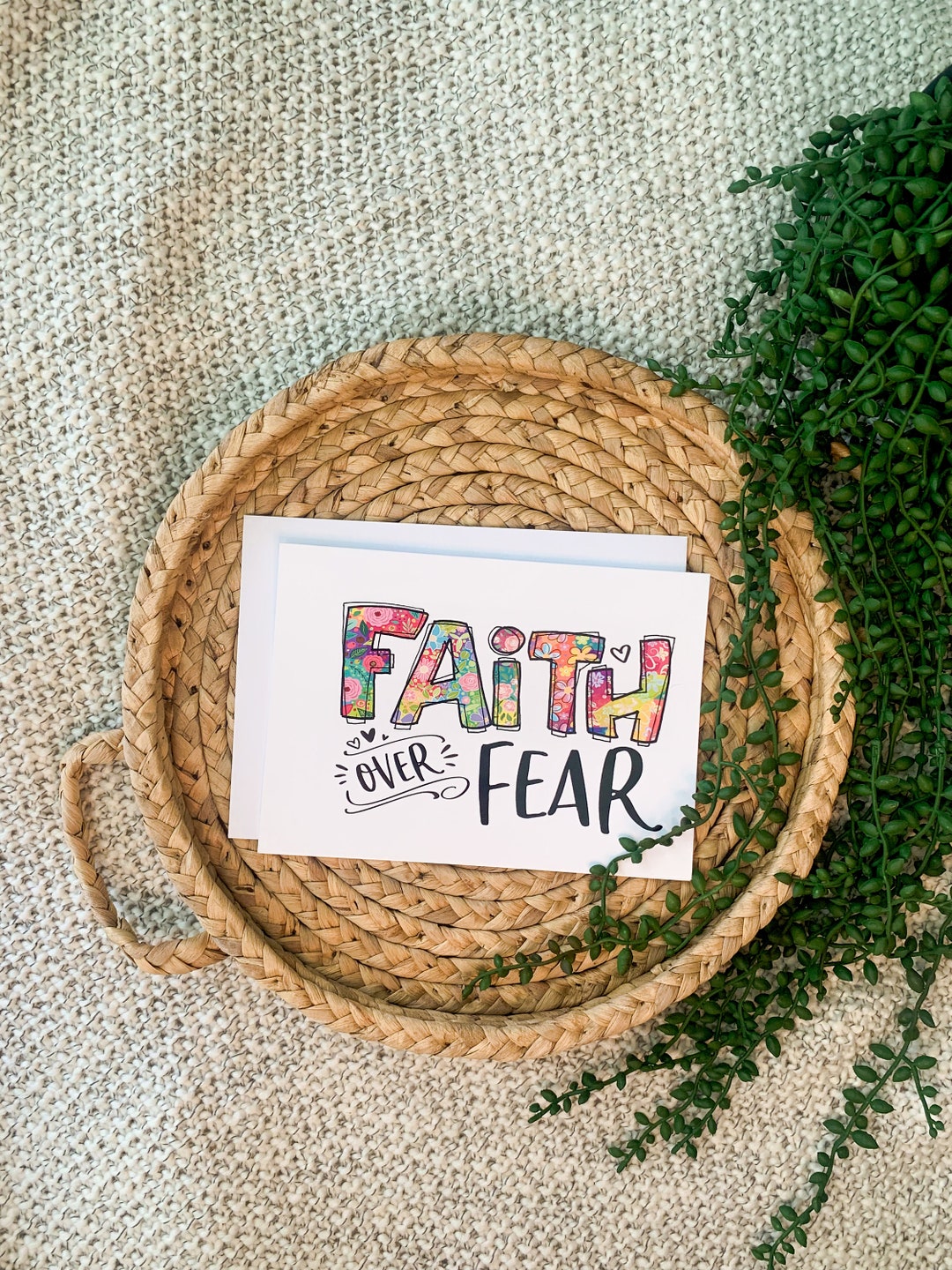 Faith Over Fear Card, Faith Card, Christian Card, 5" X 7" Choose Faith ...