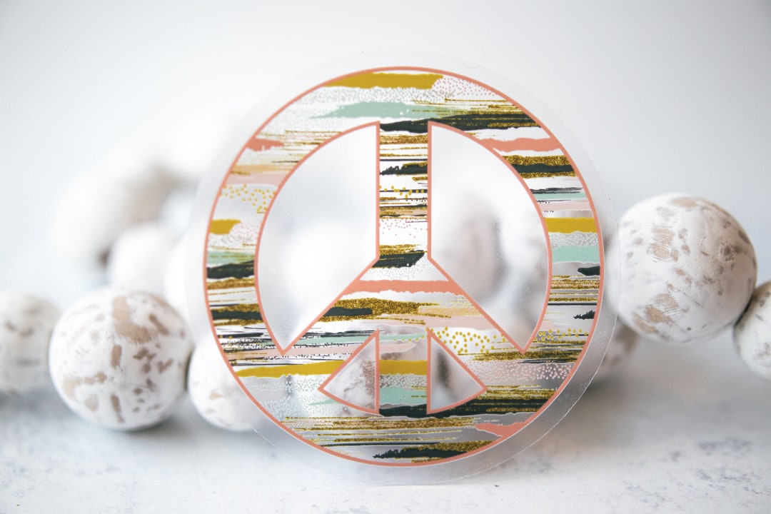 Peace Bumper Sticker, Peace Sign Decal, Hippie Label, Car Decal, Bright ...