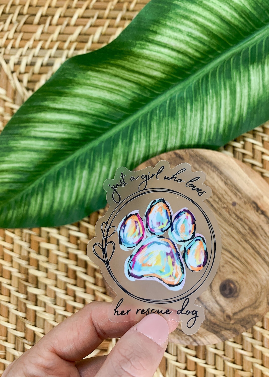 Just A Girl Who Loves Her Rescue Dog Sticker, Quotes Sticker, Dog Lover ...