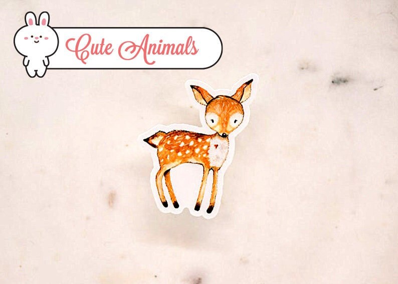 Deer Sticker Mini Deer Label Cute Animal Decal Forest - Etsy