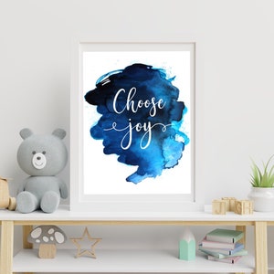 Choose Joy Inspirational Quote Poster, Joy Wall Art Print, Aesthetic ...