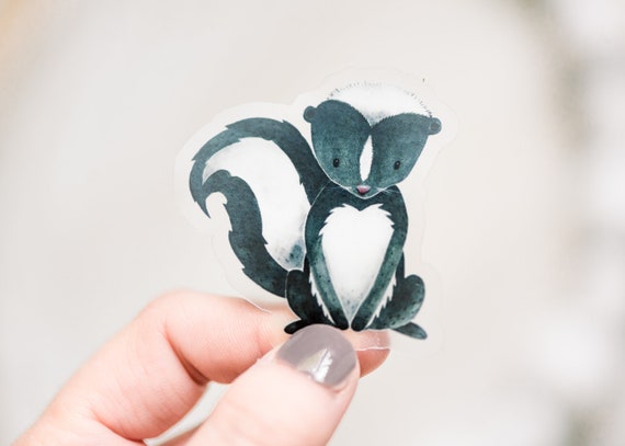 Skunk Mini Sticker Die Cut Label Cute Skunk Decal Woodland - Etsy